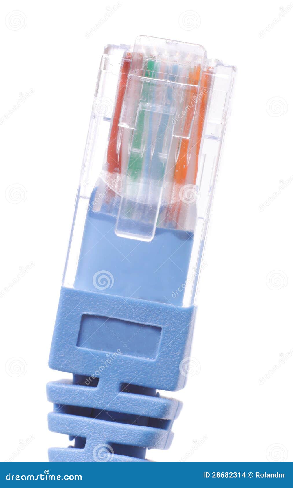 Blue RJ 45 plug stock photo. Image of ethernet, unshielded - 28682314