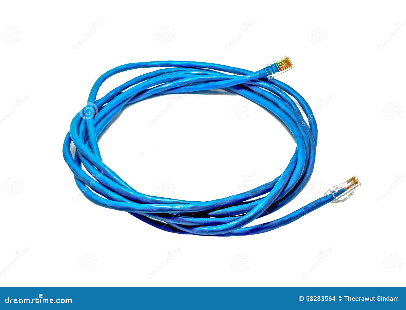 Blue RJ45 Computer Network Connecting Cable Stock Photo - Image of ...