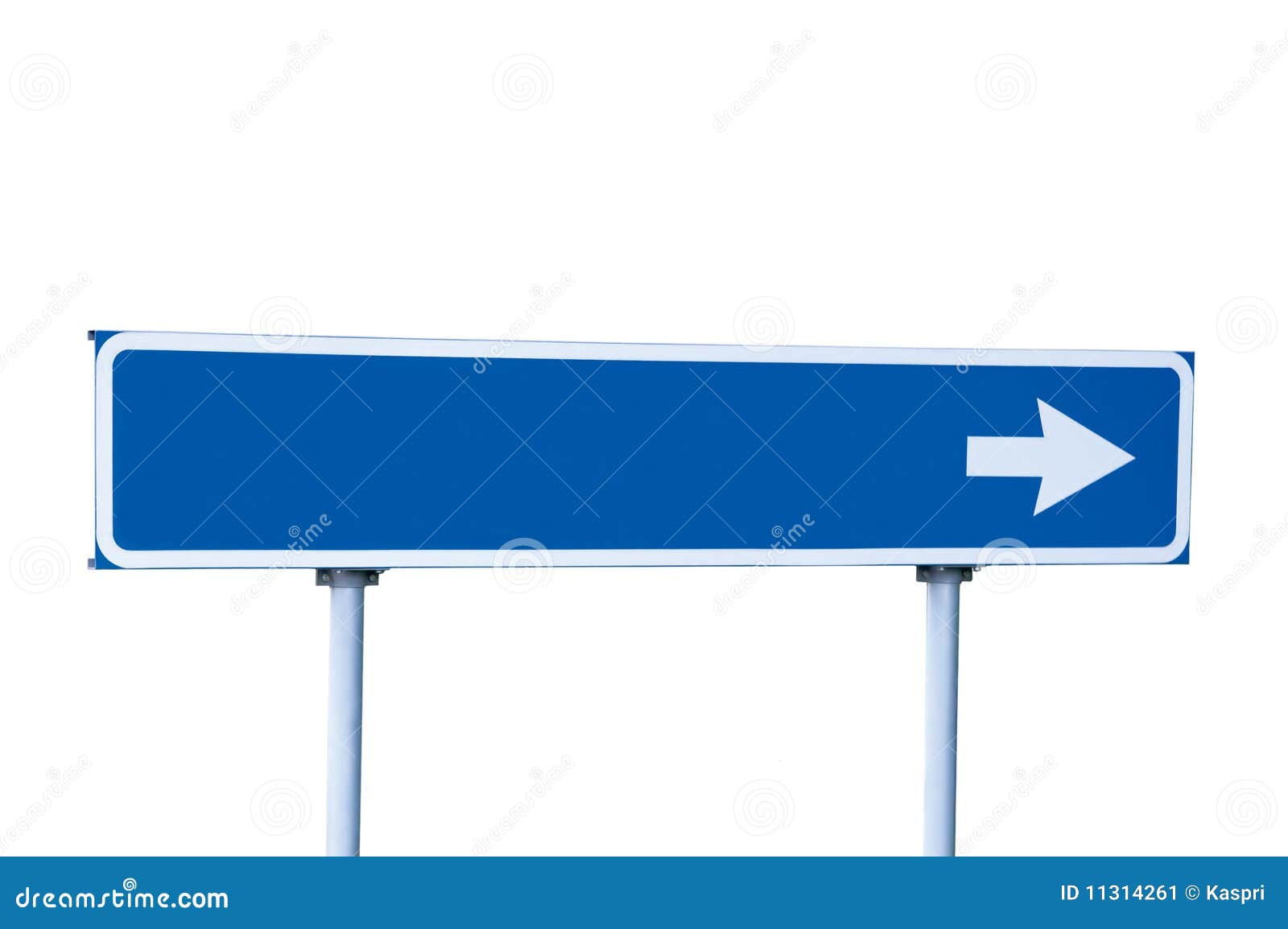 Blue Road Arrow Sign Guide Post Isolated Stock Image - Image of adboard ...