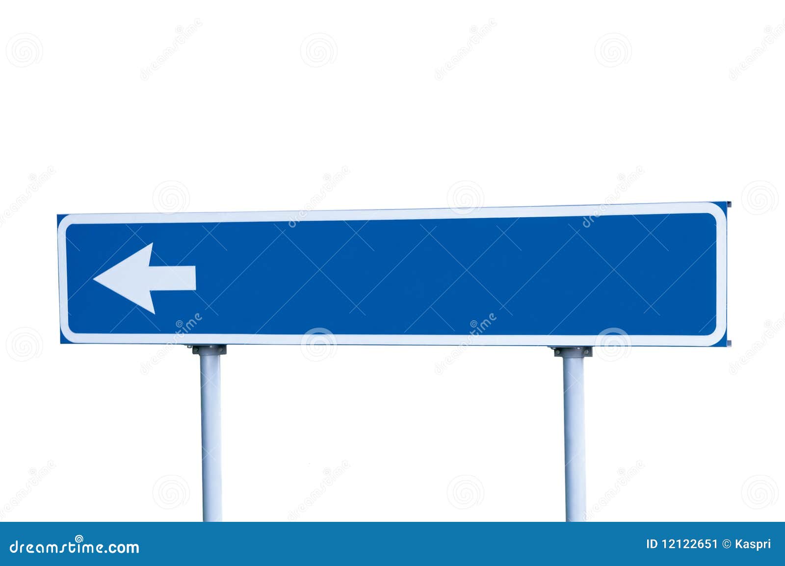 Blue Road Arrow Sign Isolated Guide Post Stock Image - Image of ...