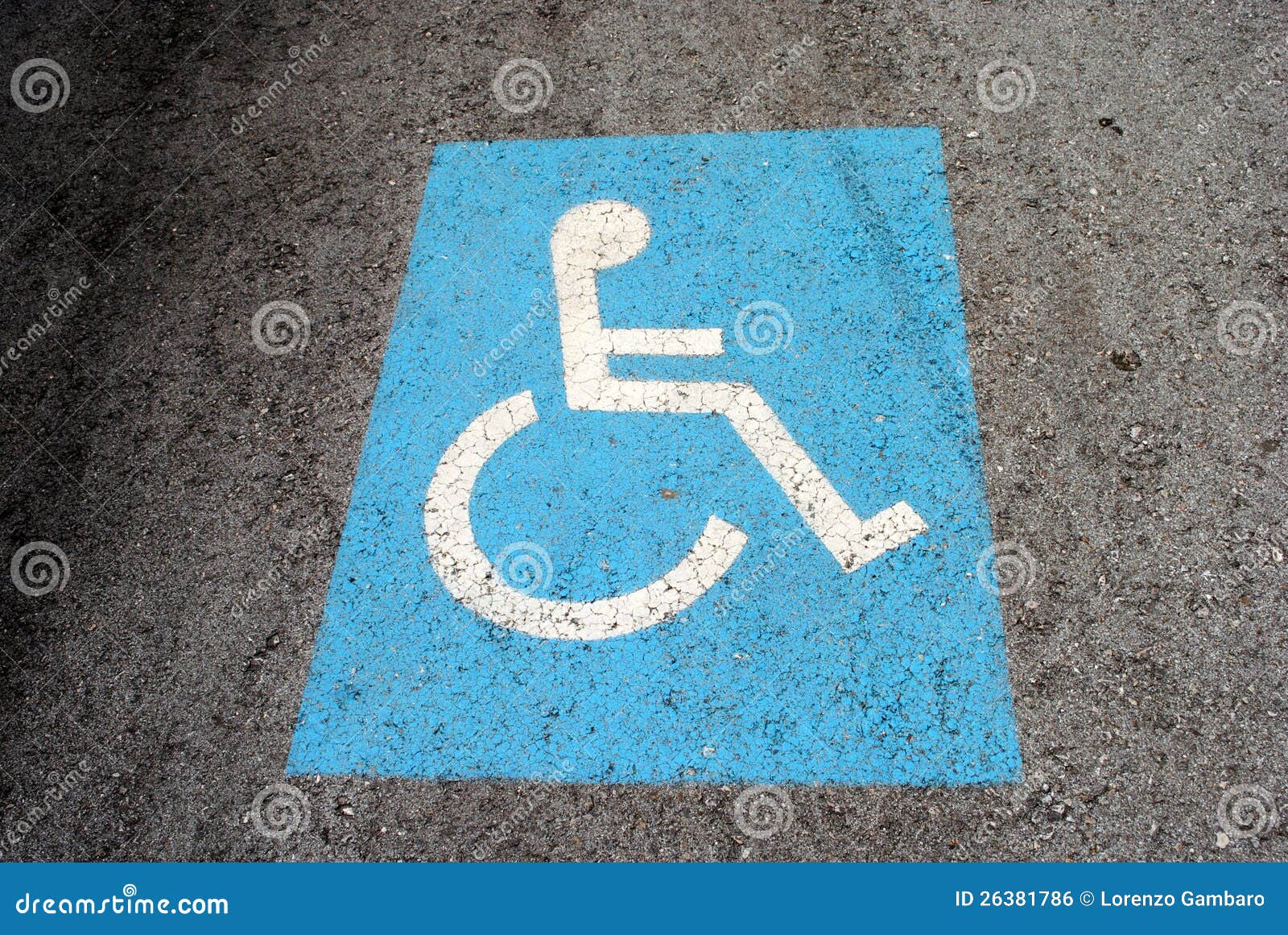 Blue Road Marking for Disabled Stock Photo - Image of markings, access ...