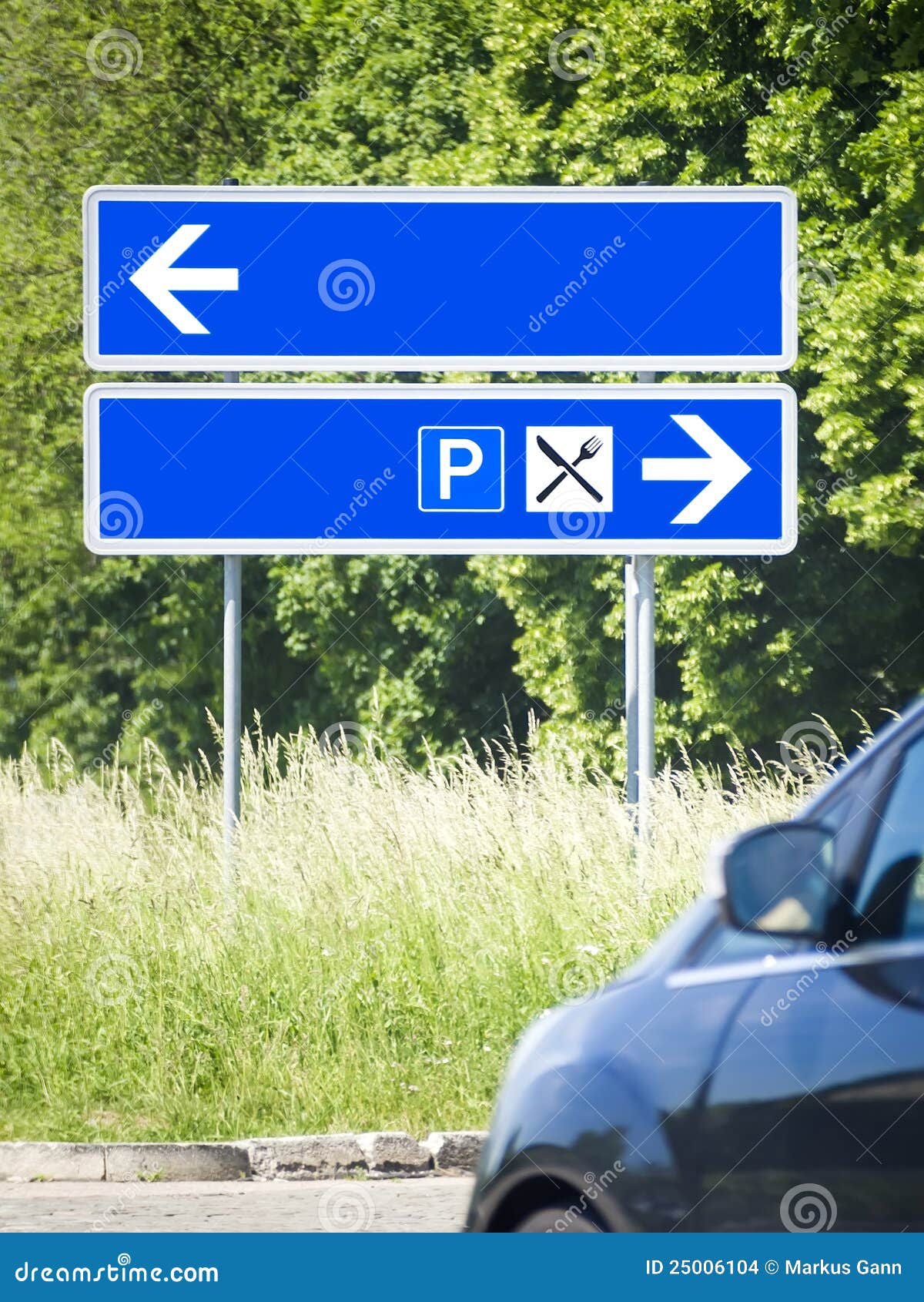 Blue road sign stock photo. Image of moving, highway - 25006104