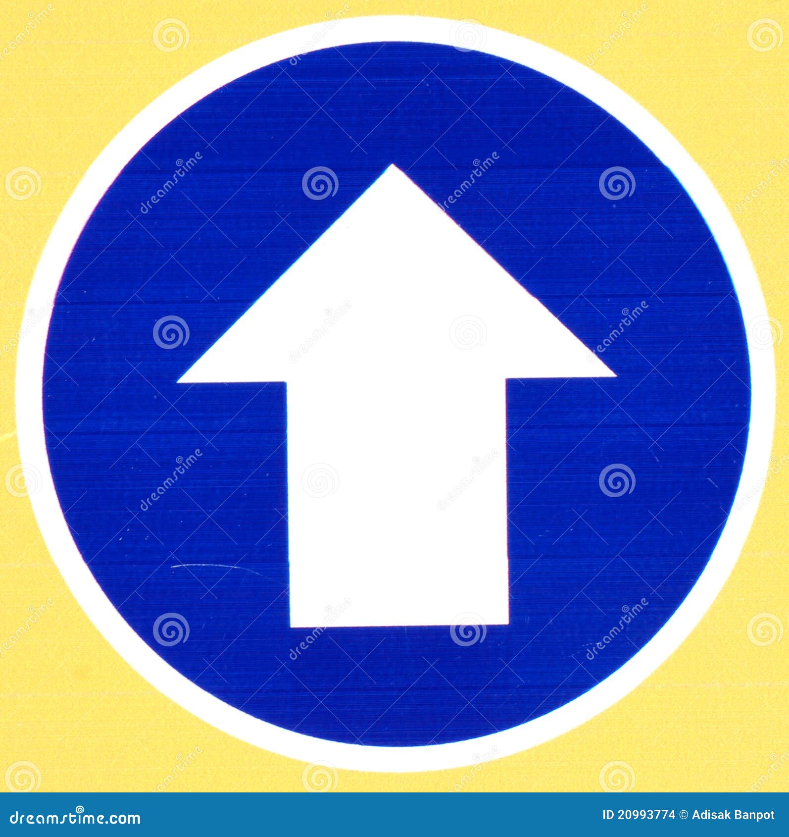 Blue Road Sign with Arrow stock photo. Image of direction - 20993774