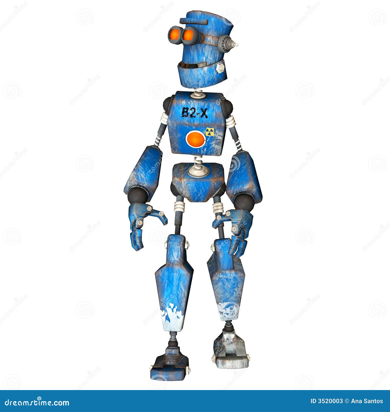Blue Robot . 1 stock illustration. Illustration of fiction - 3520003