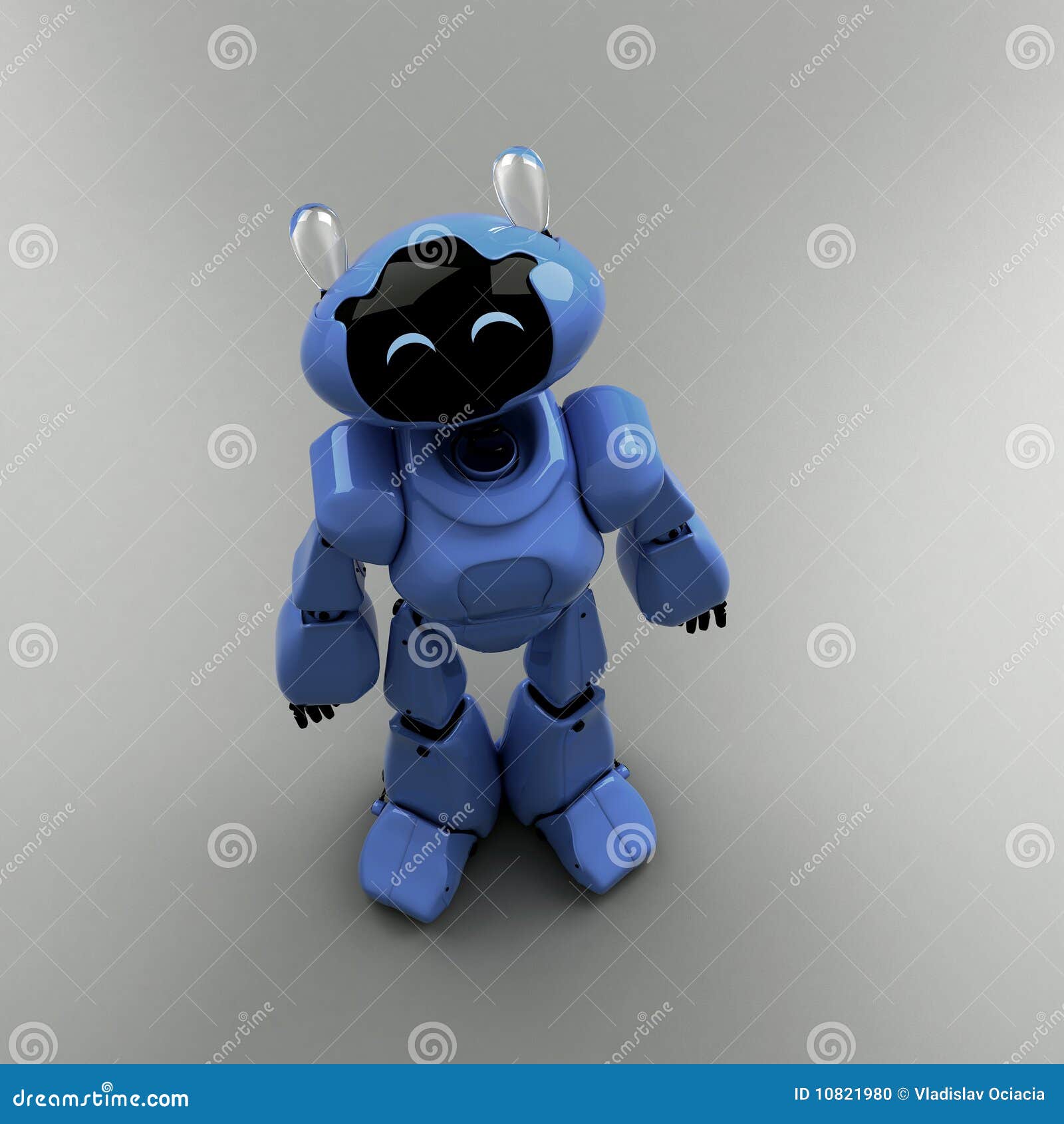 Blue Robot stock illustration. Illustration of emotion - 10821980