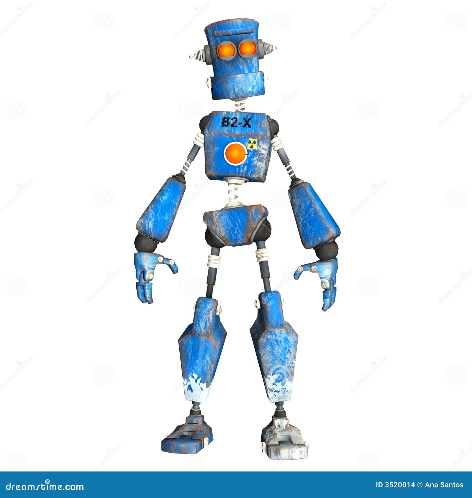 Set Of Blue Robot Vector Illustrations With Various Expressions ...