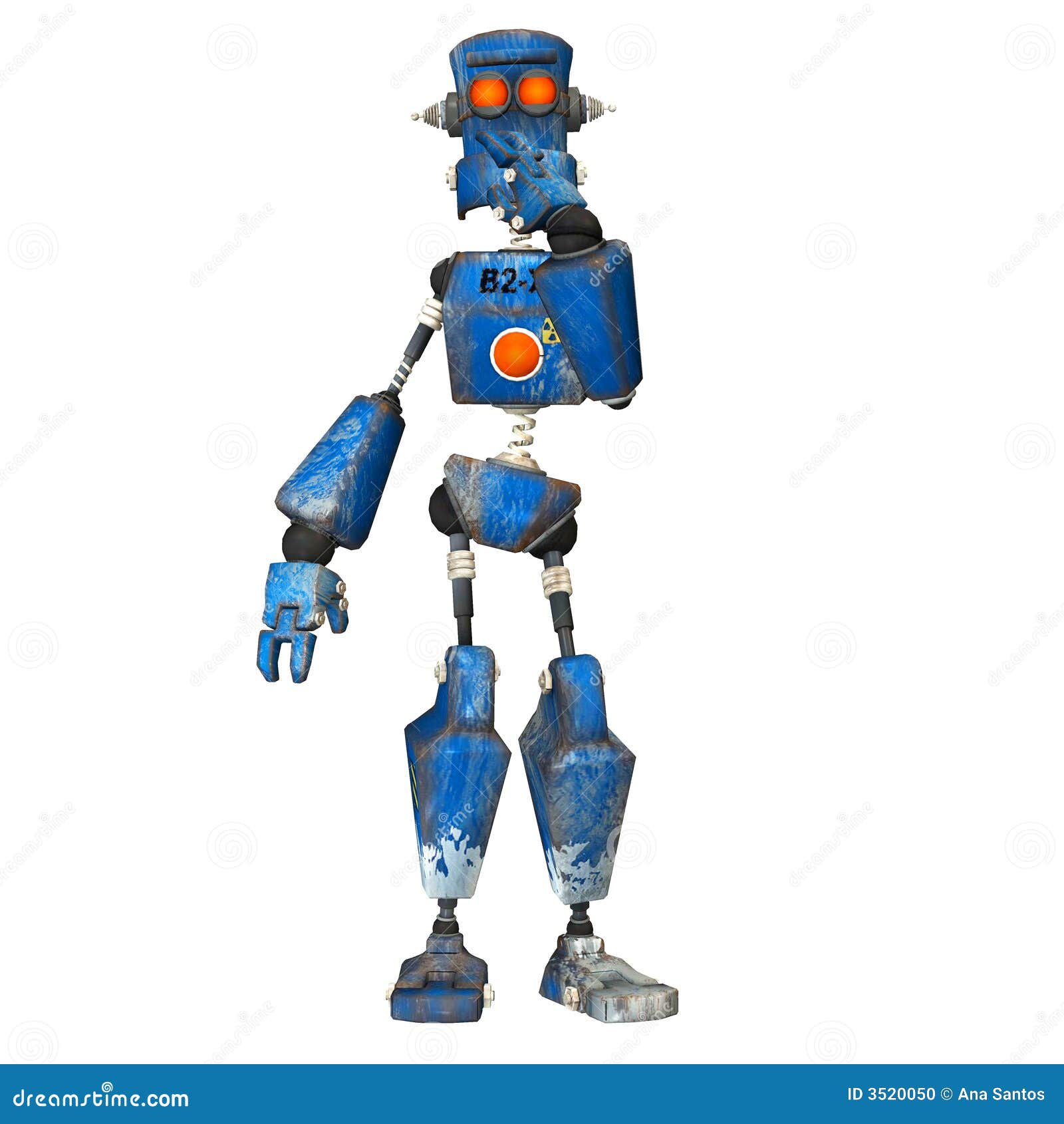 Blue Robot . 7 stock illustration. Illustration of robot - 3520050