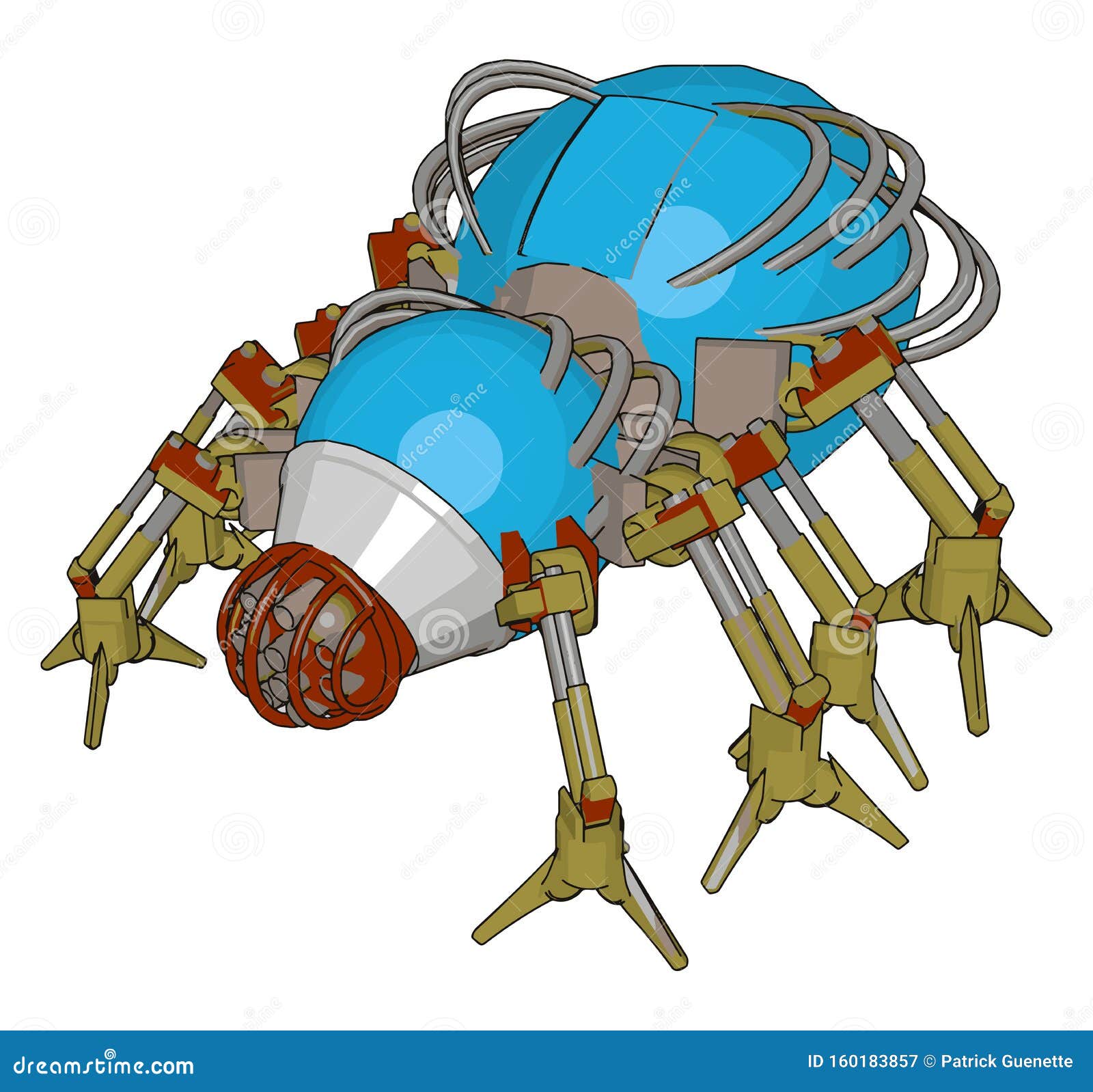 Blue Robot Bug, Illustration, Vector Stock Vector - Illustration of ...