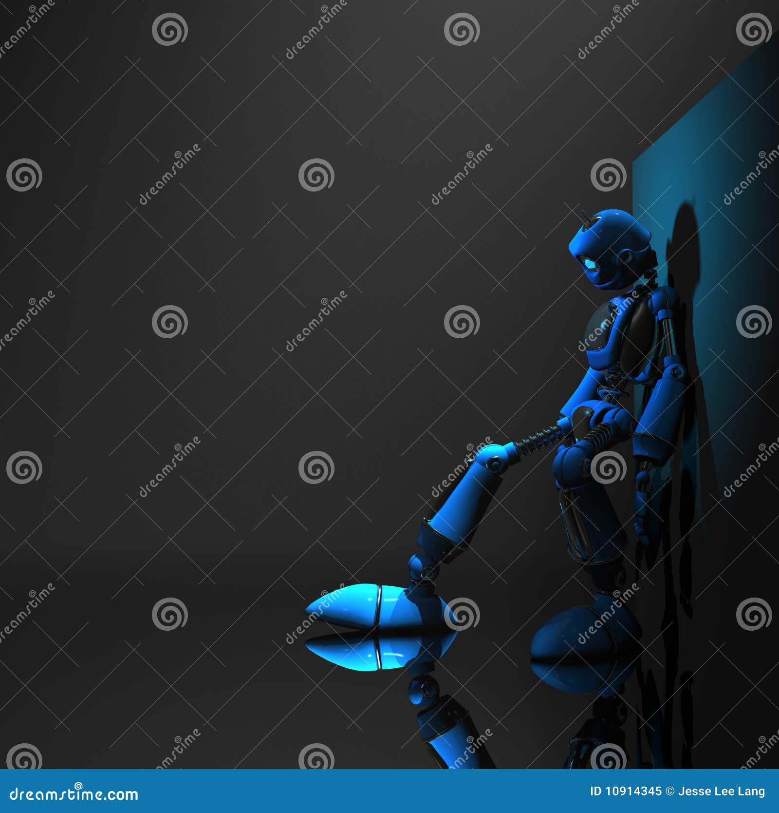 Blue robot character stock illustration. Illustration of character ...