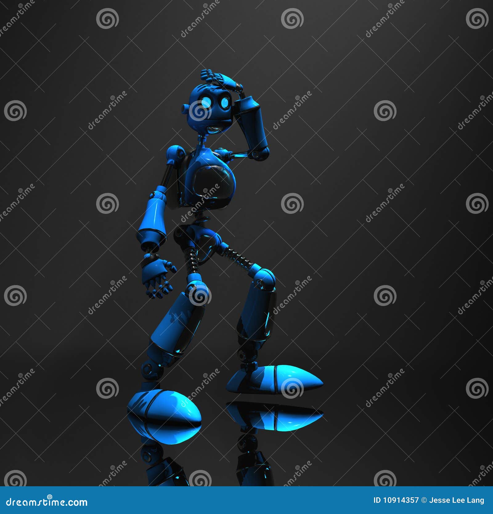 Blue robot character stock illustration. Illustration of expression ...
