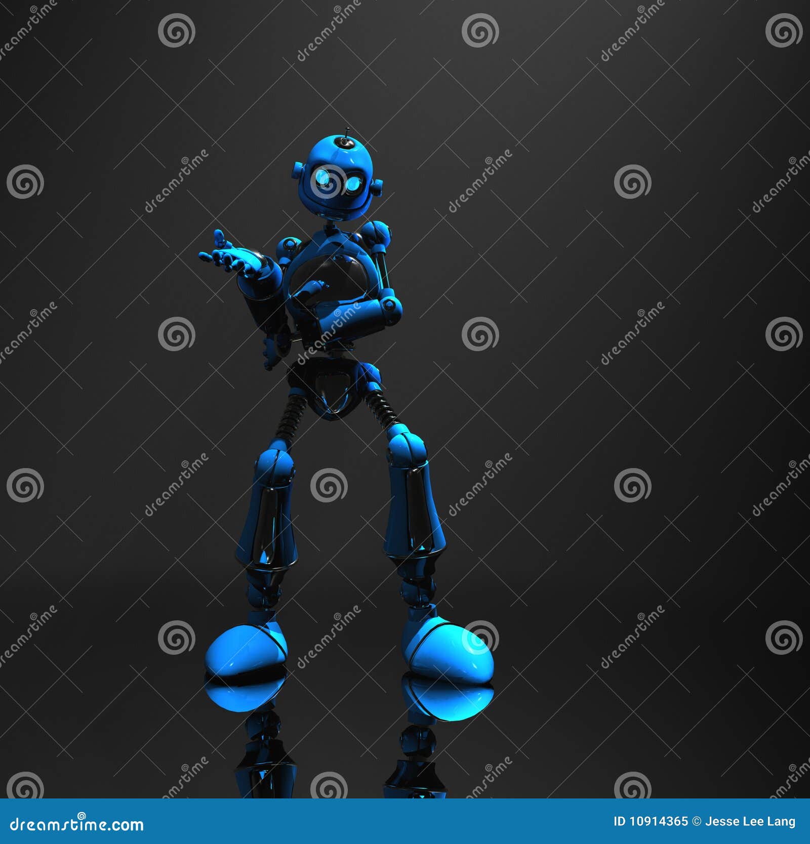 Blue robot character stock illustration. Illustration of fiction - 10914365