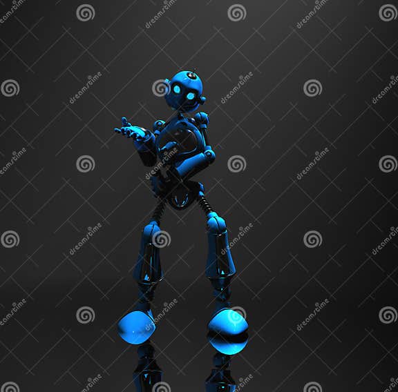 Blue robot character stock illustration. Illustration of robot - 10914369