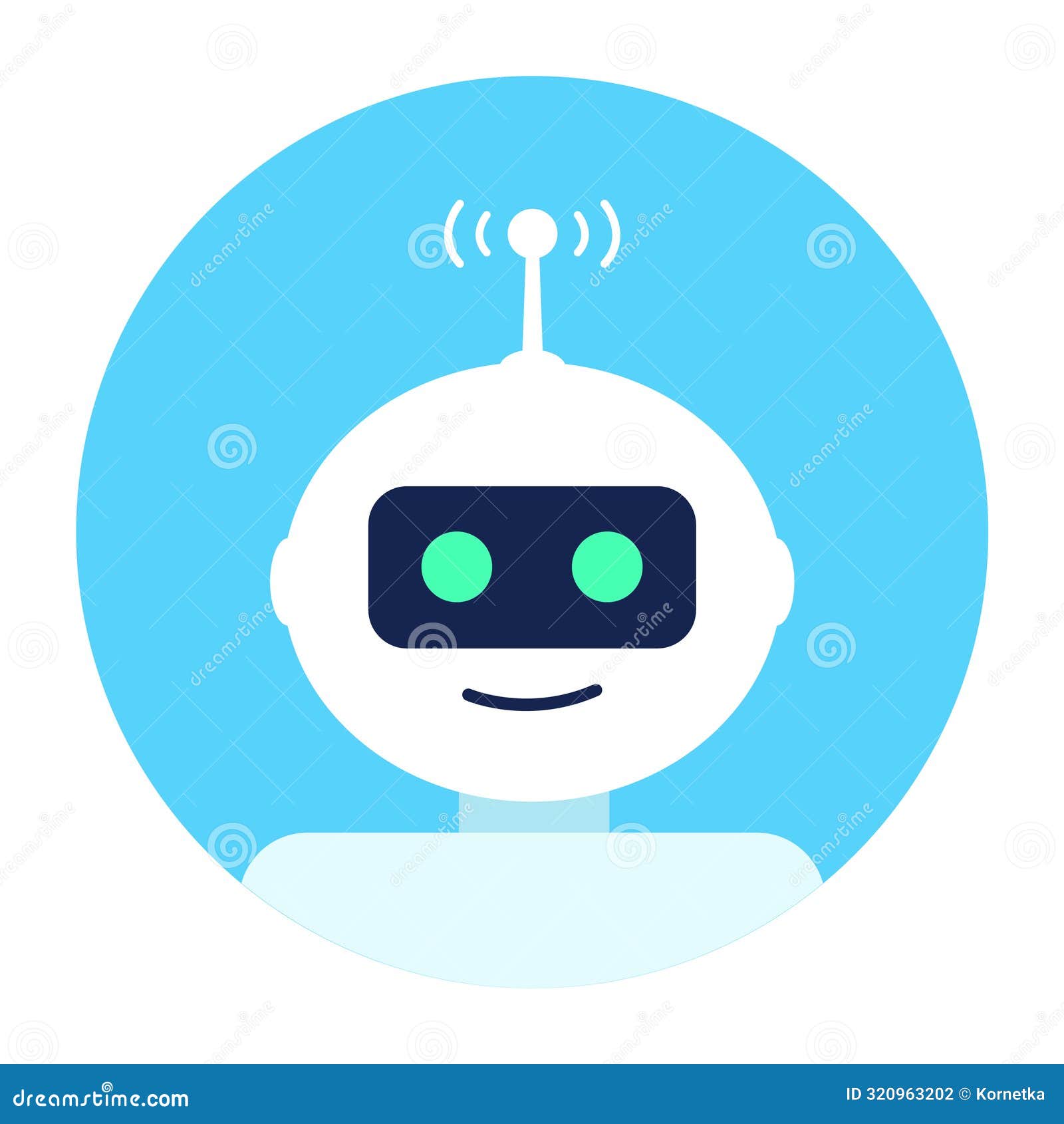 Blue Robot or Chatbot Template. Chat Bot Icon for Website. Vector ...
