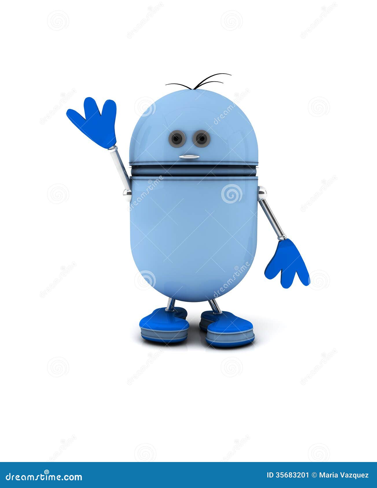 Blue robot stock illustration. Illustration of cyborg - 35683201
