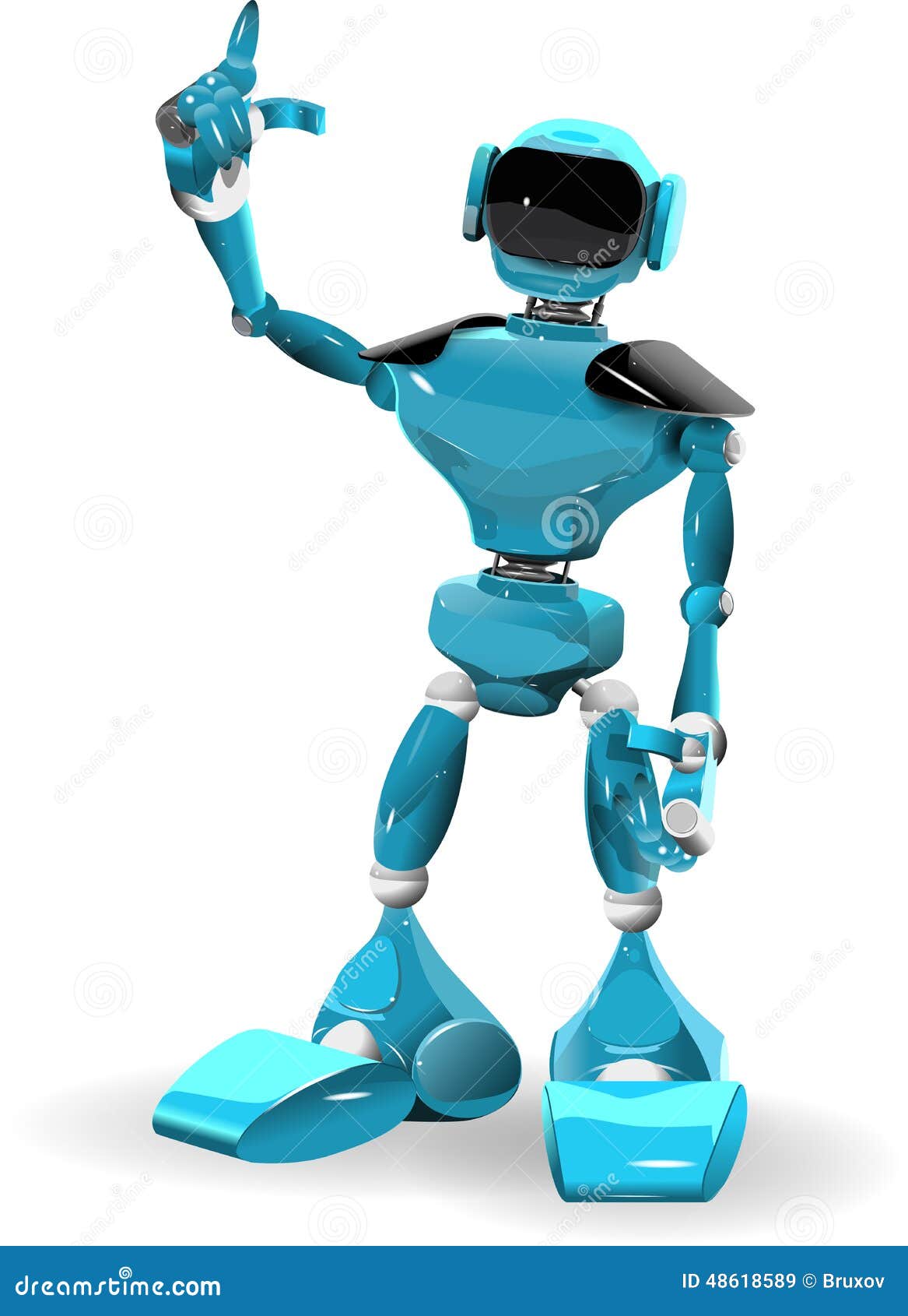 Blue Robot stock vector. Illustration of mechanical, cyborg - 48618589