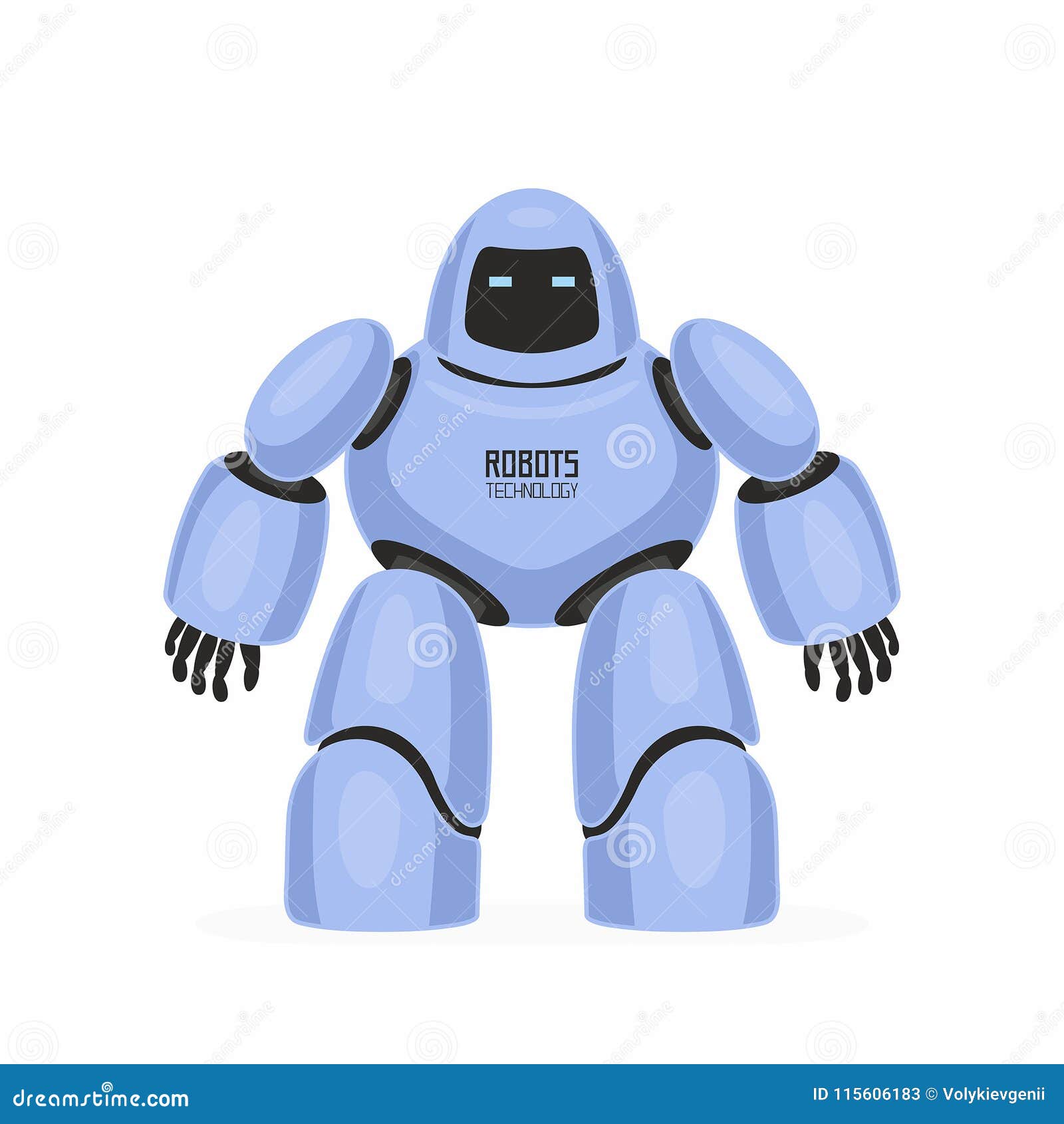 Blue robot stock vector. Illustration of technology - 115606183