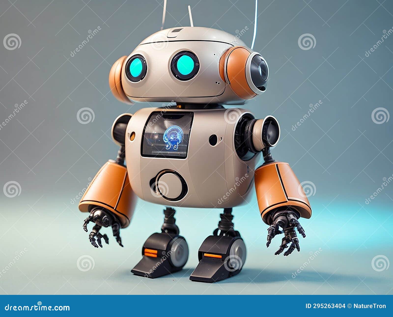 Blue Robot Soldier Blue Robot Cyborg Blue Robot Stock Illustration ...