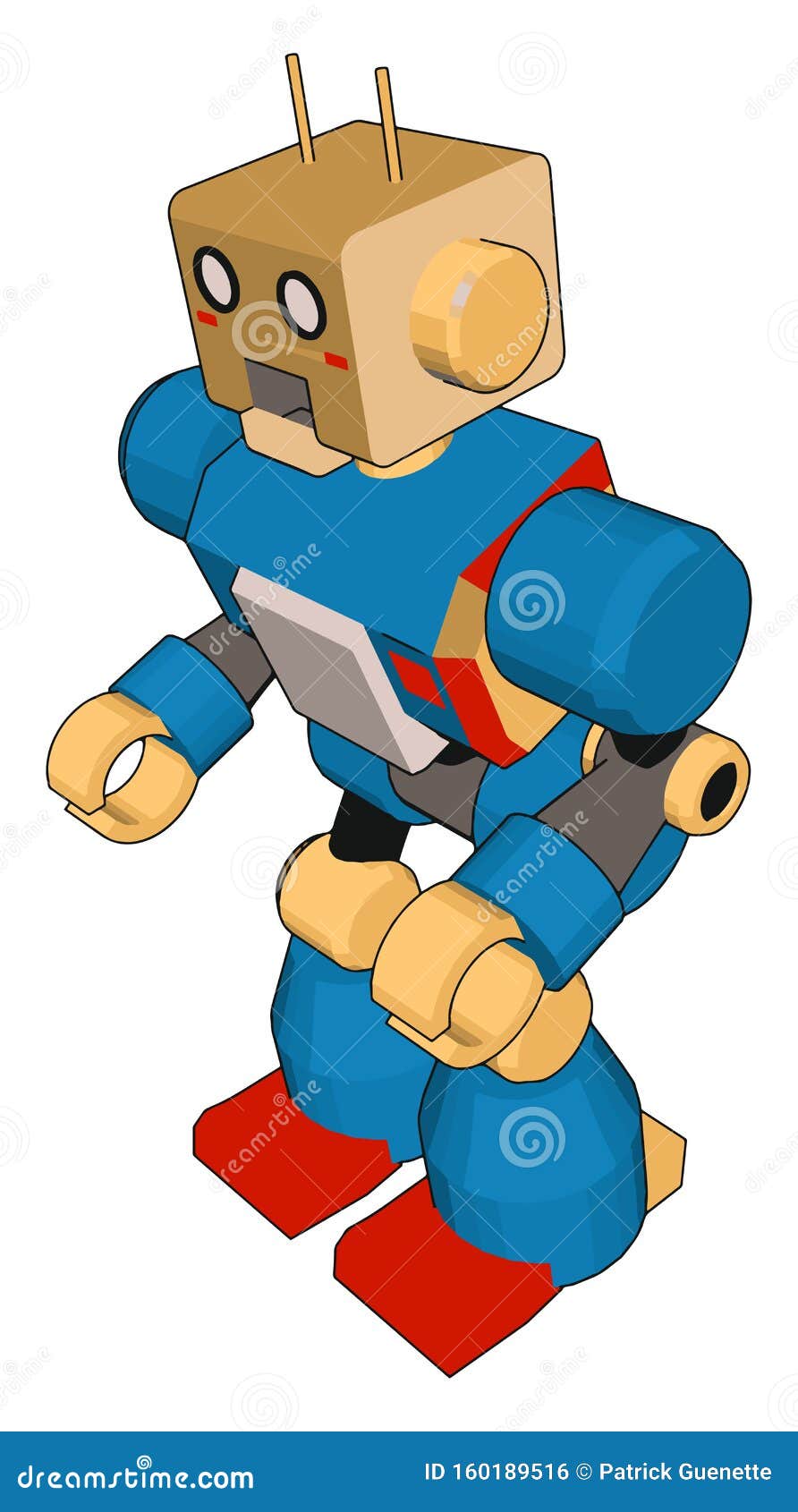 Blue Robot Toy, Illustration, Vector Stock Vector - Illustration of ...