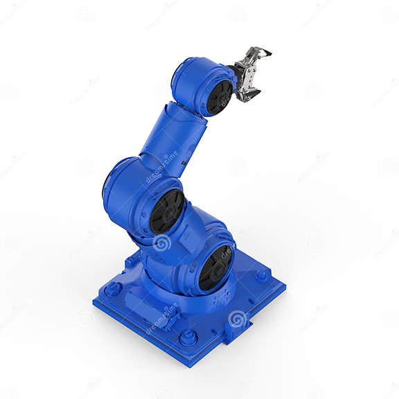 Blue robotic arm stock illustration. Illustration of artificial - 128092576