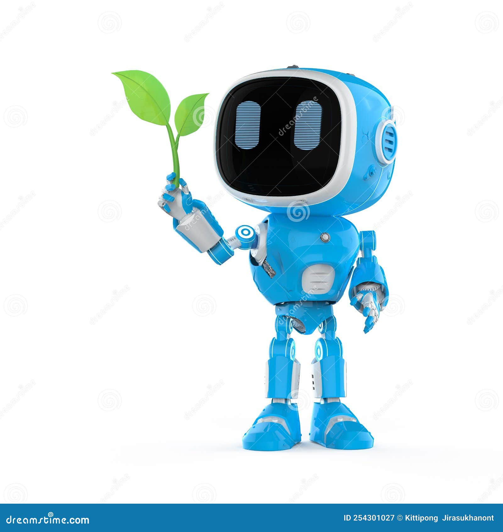 Blue Robotic Assistant or Artificial Intelligence Robot Stock ...