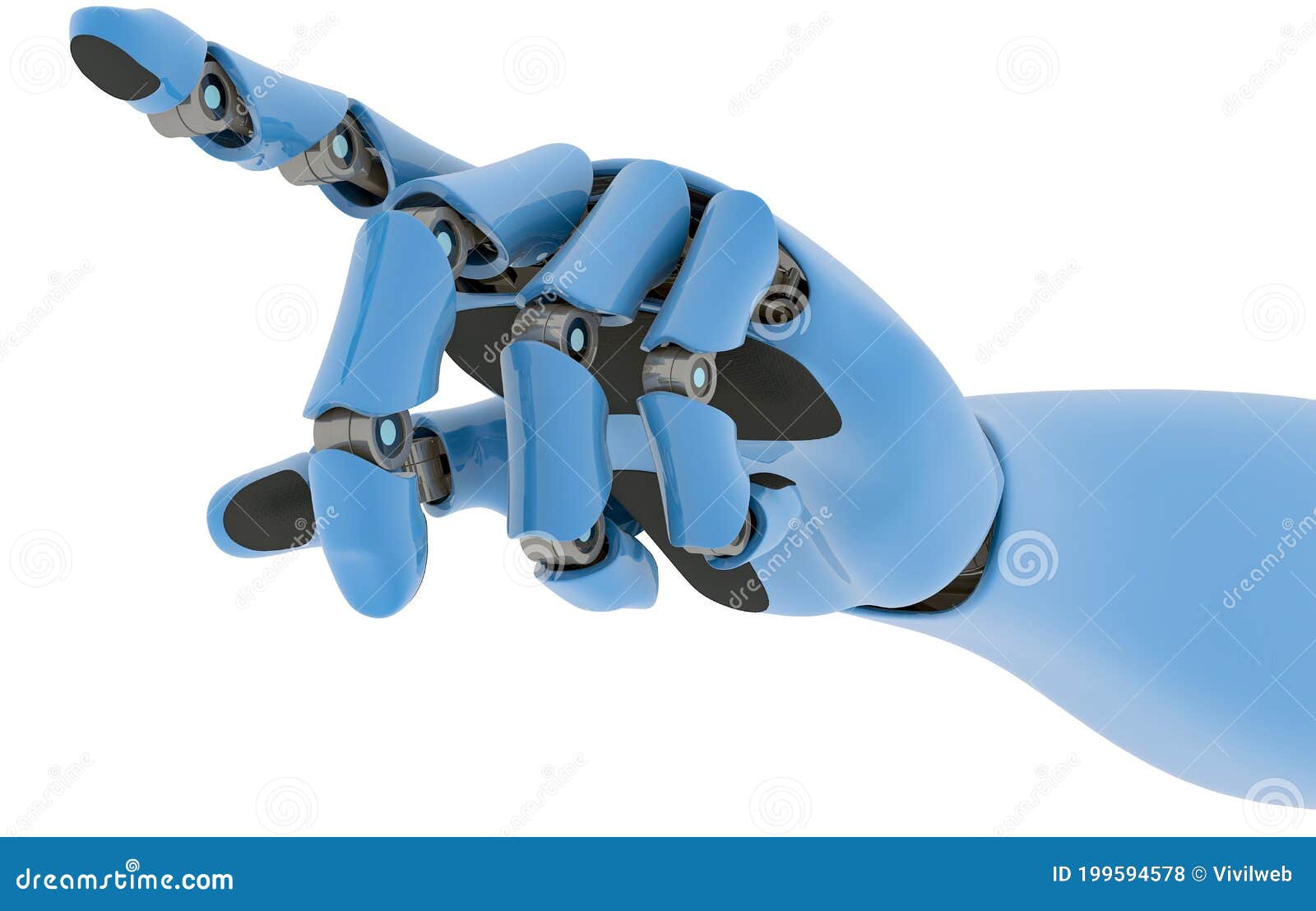 Blue Robotic Arm With Ceiling Mount. Vector Illustration On White ...