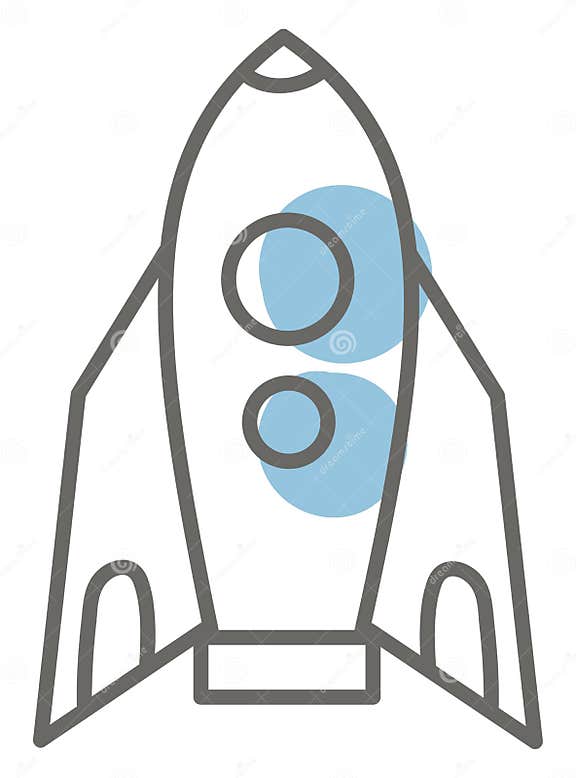 Blue rocket, icon stock vector. Illustration of graphic - 261366319