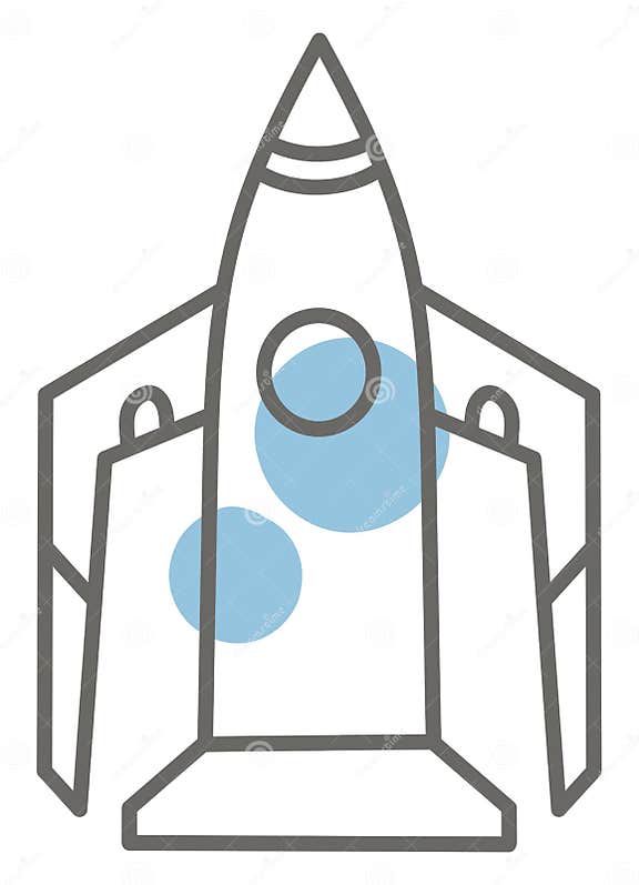 Blue rocket, icon stock vector. Illustration of rise - 261366320