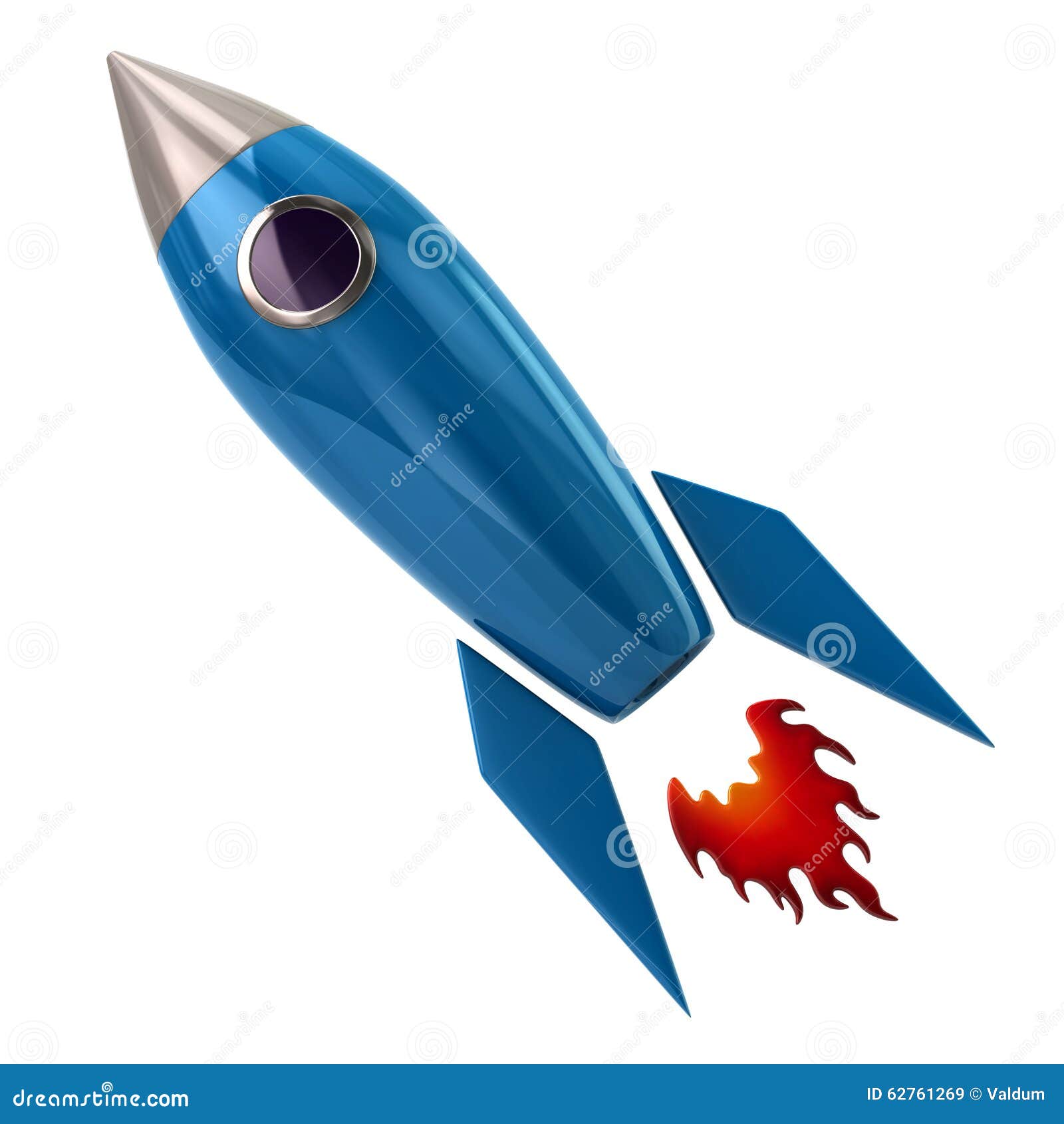 Blue Rocket Toy On White Surface, Vibrant Background, Striking Focal ...