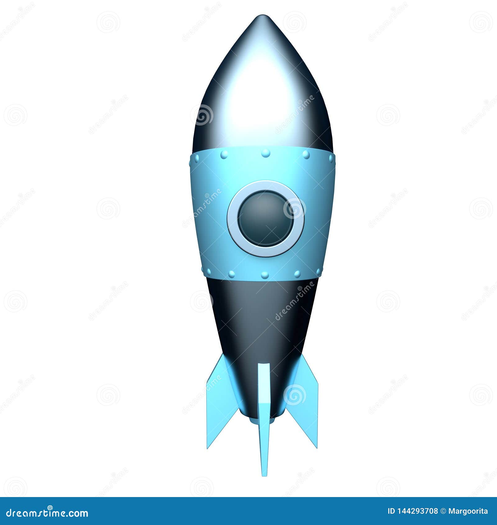 Rocket on a White Background. 3d Rendering Stock Illustration ...