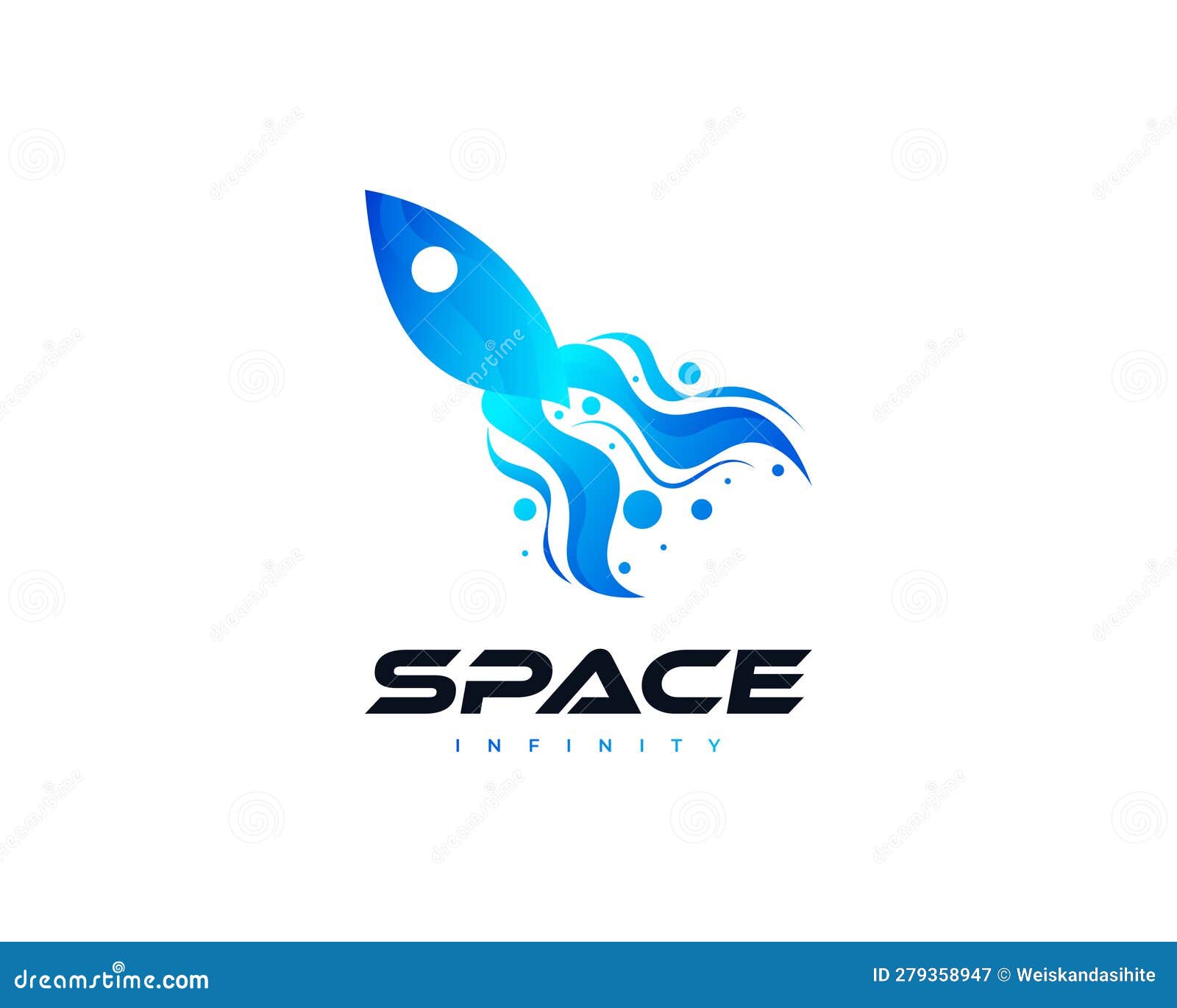Blue Rocket Logo Design. Modern Spaceship Vector Illustration Stock ...