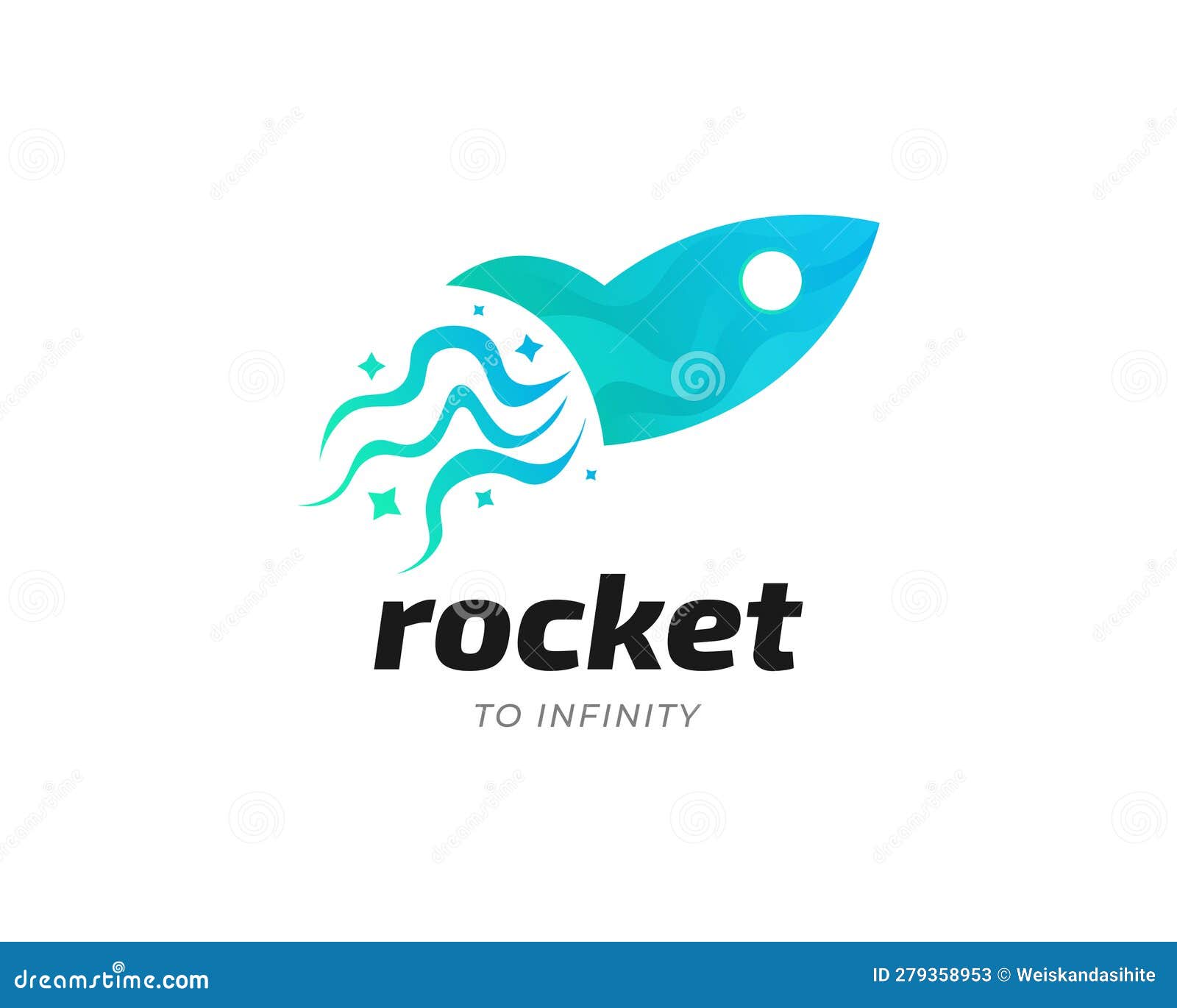 Blue Rocket Logo Design. Modern Spaceship Vector Illustration Stock ...