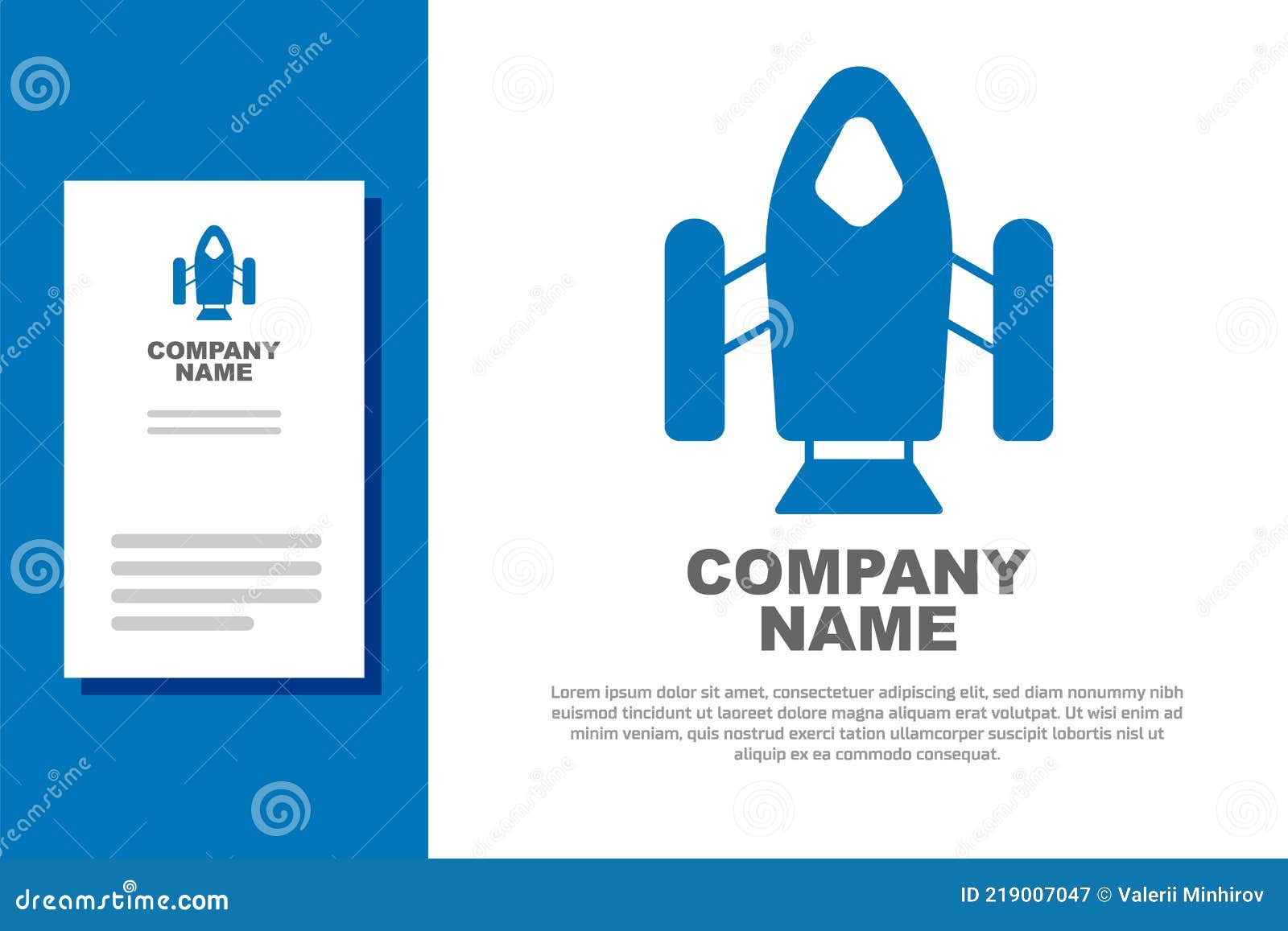 Blue Rocket Ship Icon Isolated on White Background. Space Travel. Logo ...