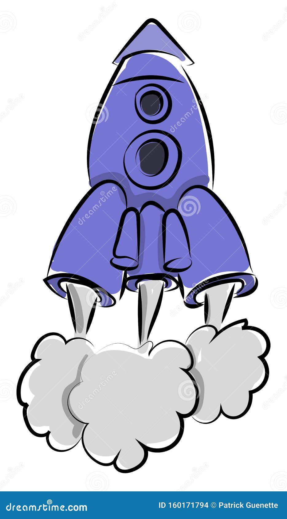 Blue Rocket Ship, Illustration, Vector Stock Vector - Illustration of ...