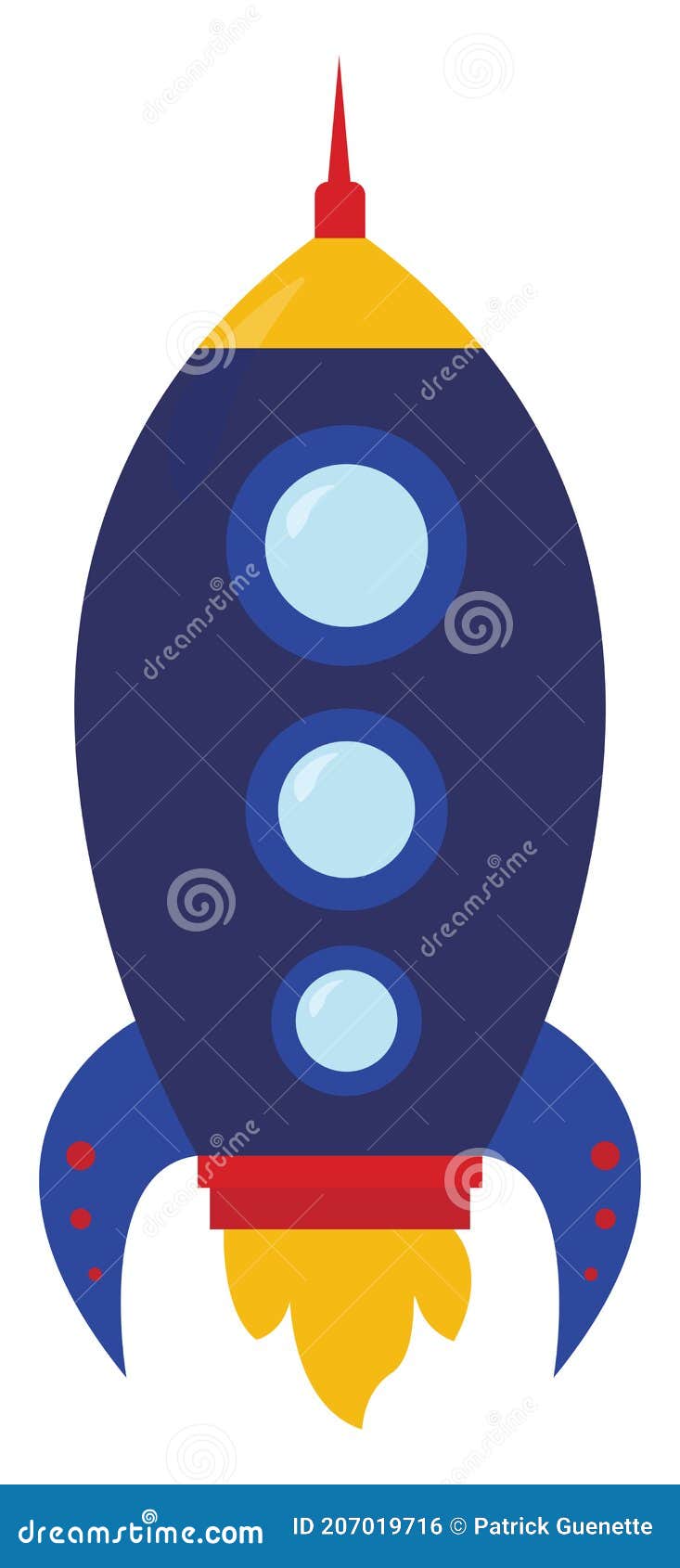 Blue Rocket Ship, Illustration, Vector Stock Illustration ...
