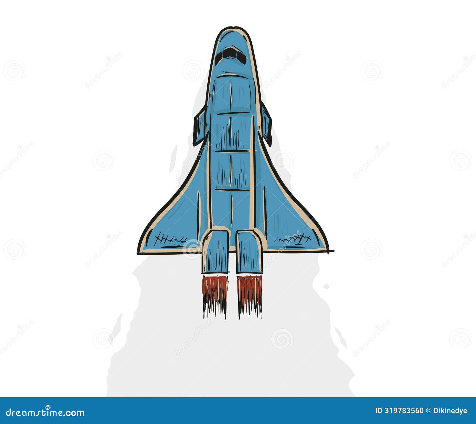 A Blue Rocket Ship Was Put into Operation Stock Photo - Image of ship ...