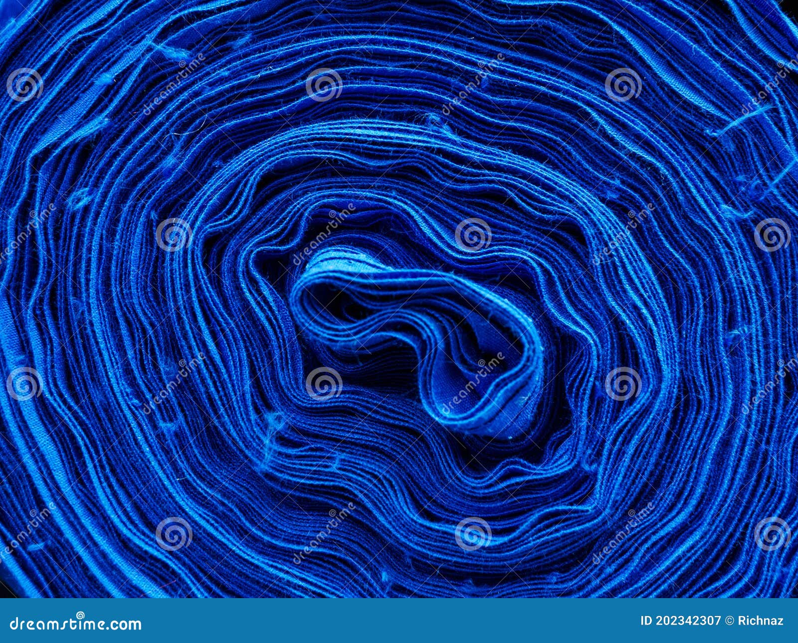 Blue Roll of Knitted Fabric. Texture, Background Stock Image - Image of ...