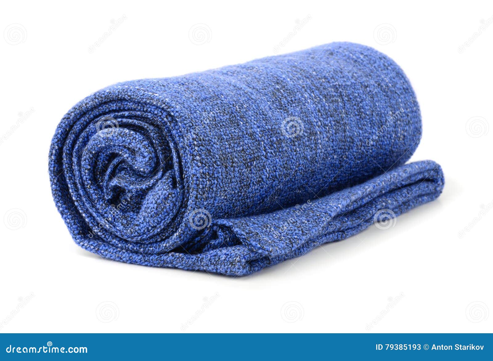 Blue rolled blanket stock image. Image of decoration - 79385193
