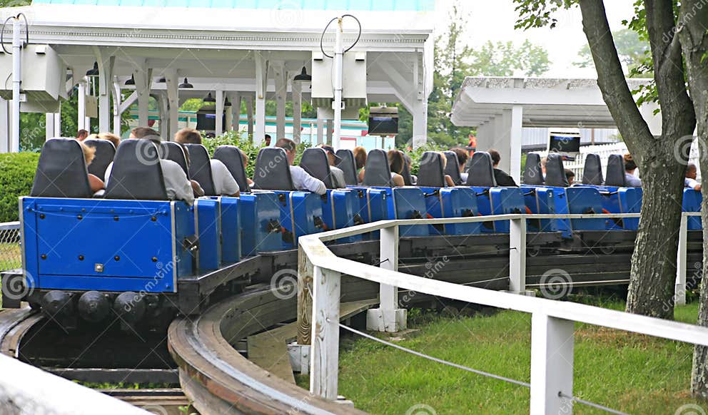 Blue Roller Coaster stock image. Image of recreation, fast - 2568617