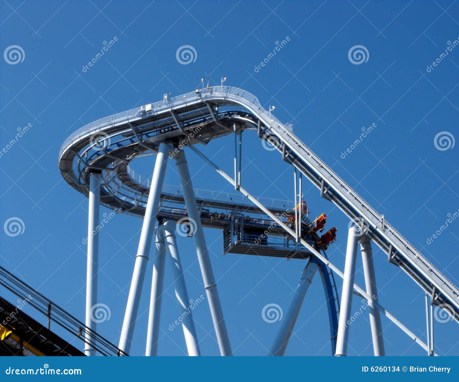 Blue Roller Coaster stock photo. Image of park, rail, curve - 6260134