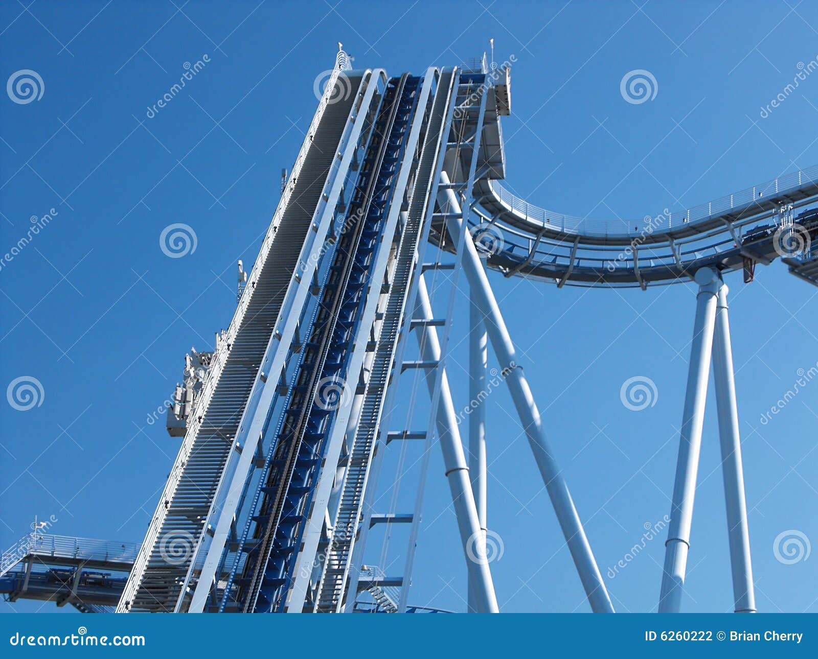 Blue Roller Coaster stock photo. Image of pipe, amusement - 6260222