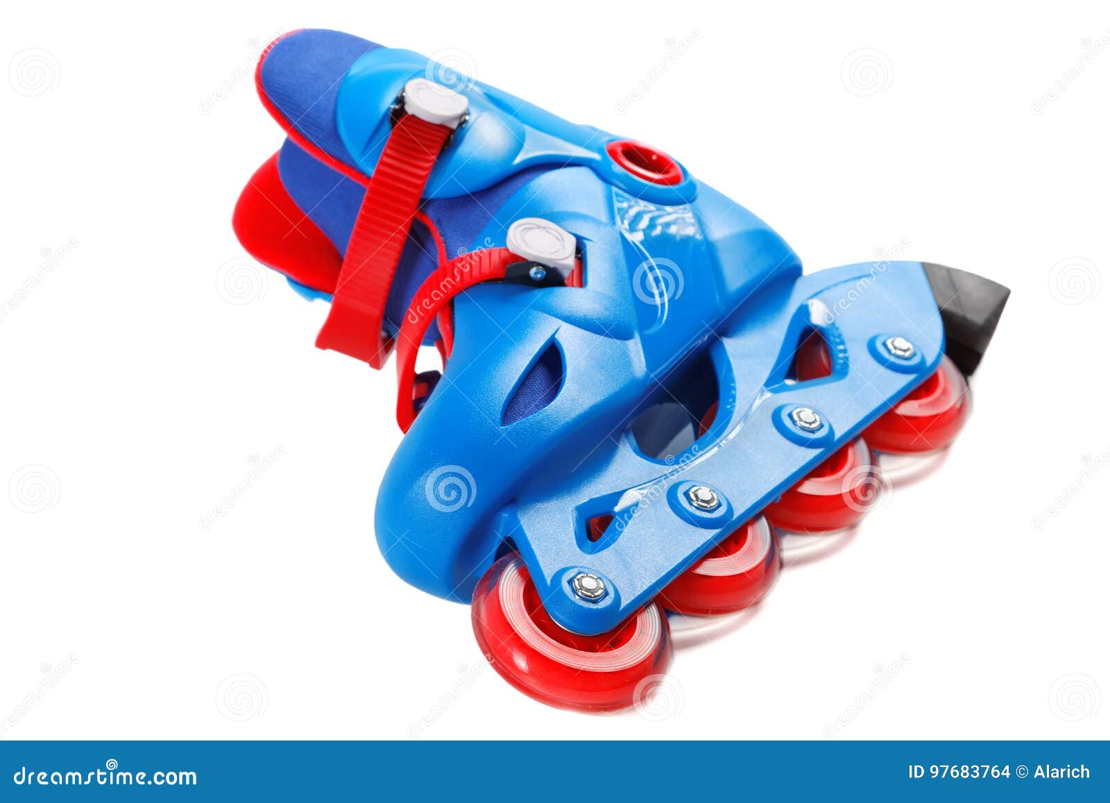 Blue Roller Skates Isolated on White Stock Photo - Image of ...