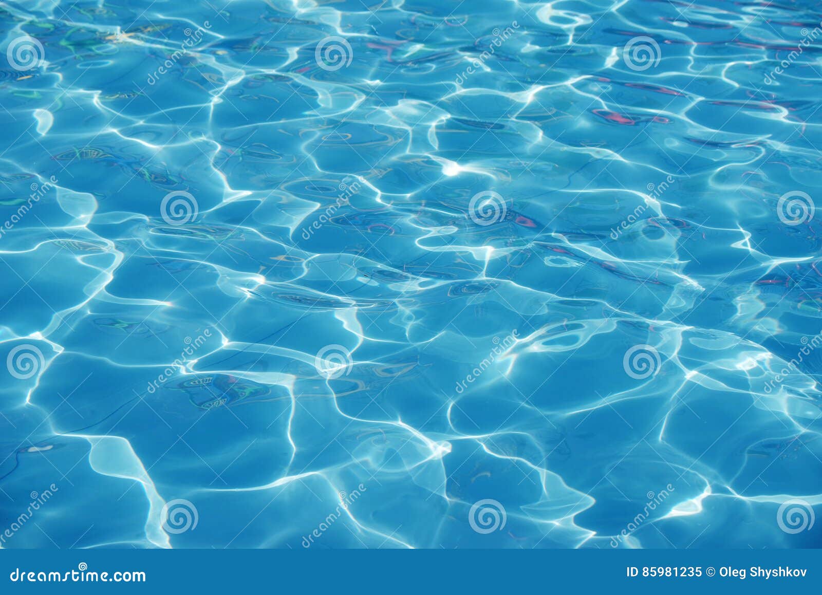 Blue Romantic Rippling Water Surface with Sun Glare Stock Image - Image ...