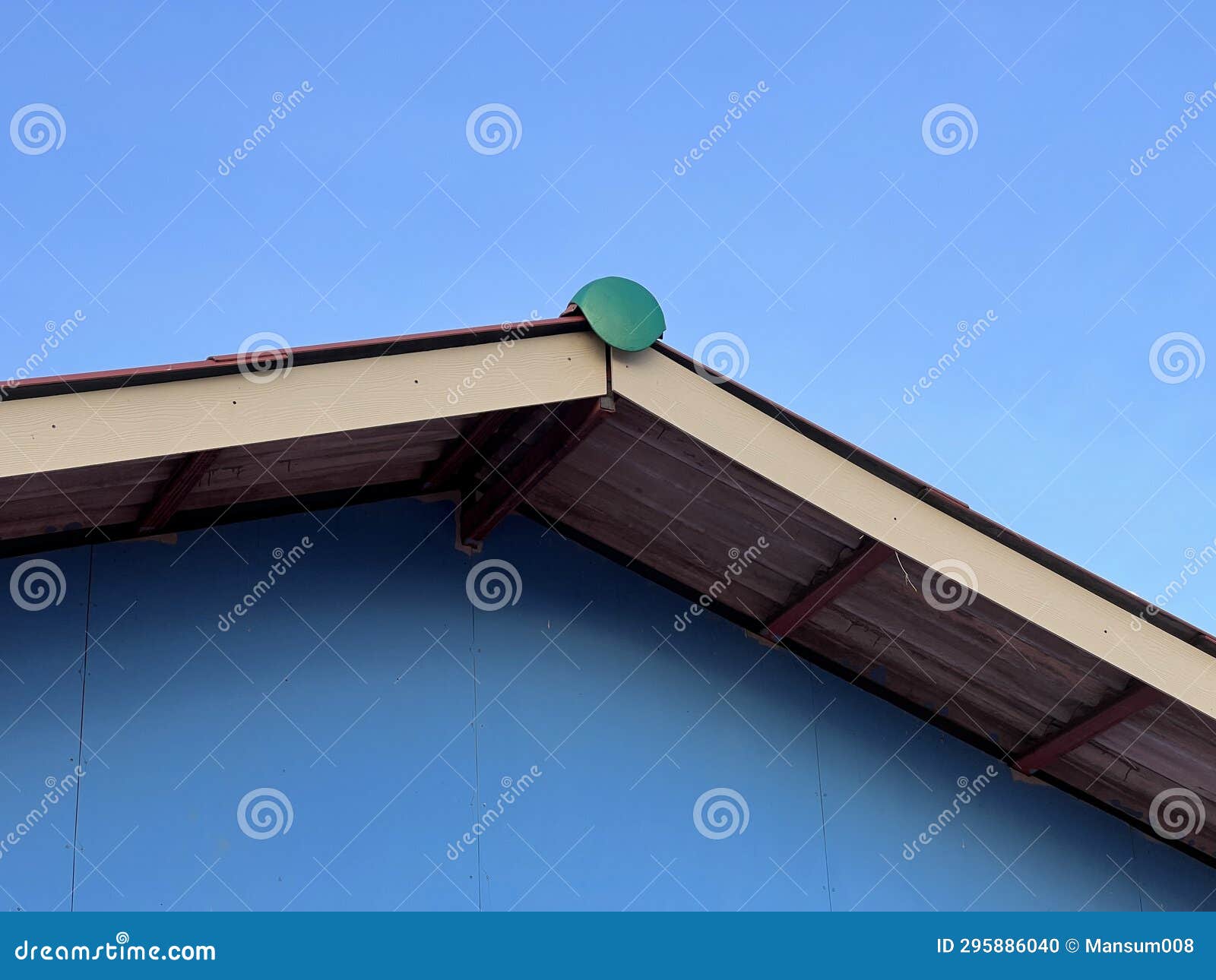 A blue roof of a house stock photo. Image of exterior - 295886040