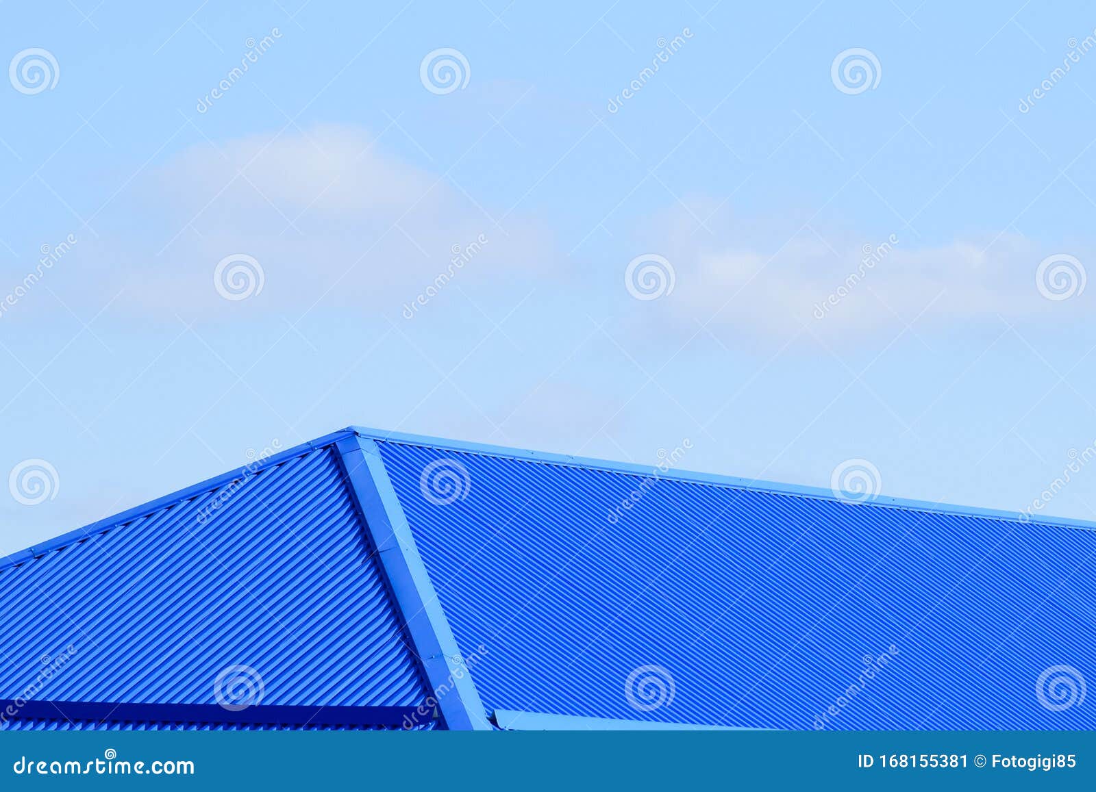Blue roof metal sheets stock image. Image of textured - 168155381