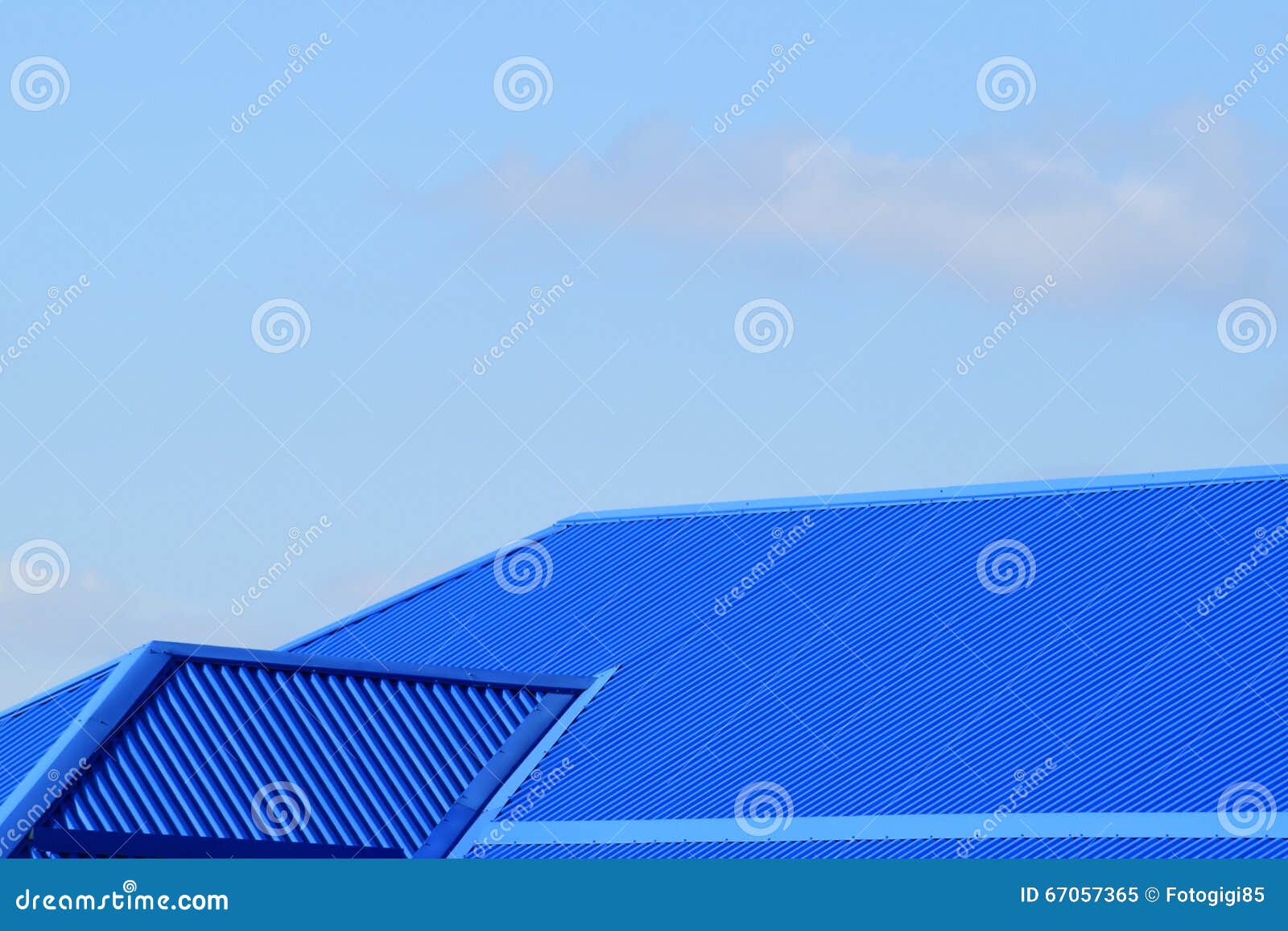 Blue roof metal sheets stock image. Image of overlapping - 67057365