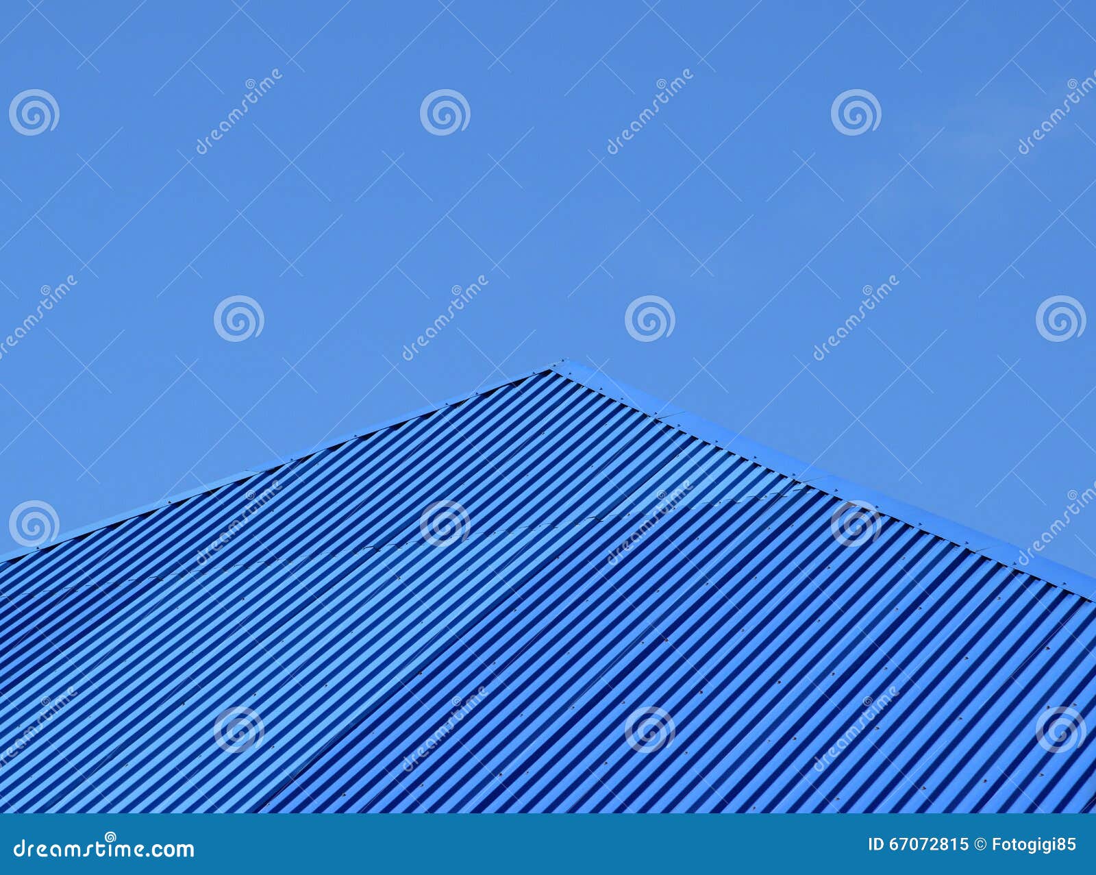 Blue roof metal sheets stock image. Image of roof, attic - 67072815