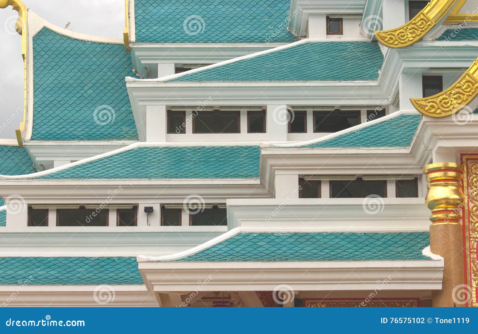 Blue Roofs Stacked Several Layers. Stock Photo - Image of house, work ...