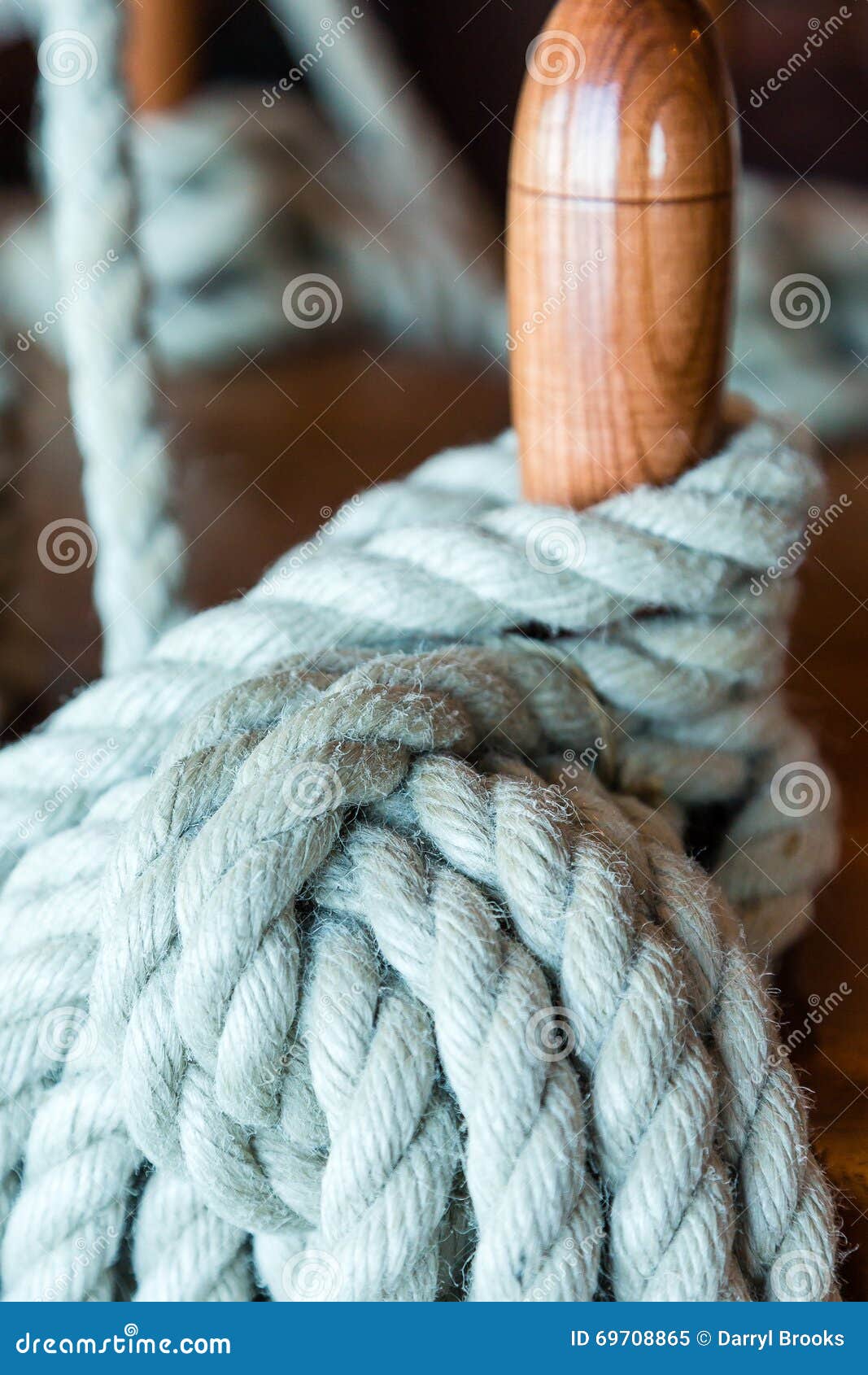 Blue Rope on Belaying Pin stock image. Image of sailboat - 69708865