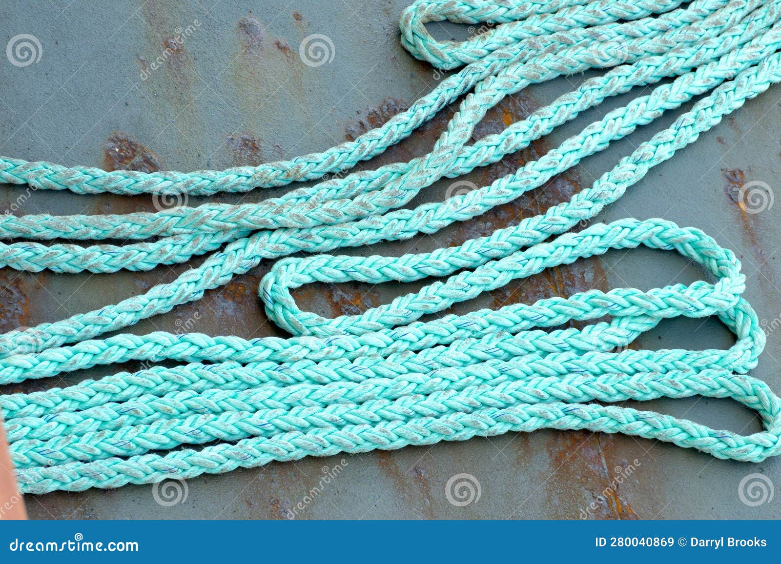 Blue Rope on Ships Deck stock image. Image of grunge - 280040869