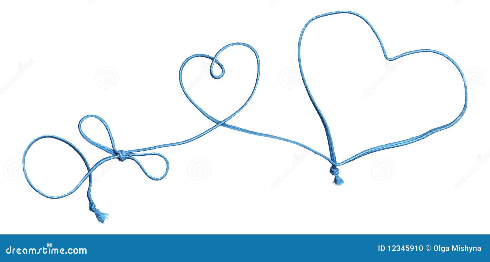 Blue Rope Swirl with Heart and Bow Stock Illustration - Illustration of ...